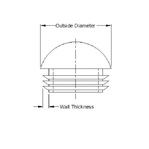 25 Round Domed Inserts 20mm, Plastic Chair Feet, Pipe Inserts ...