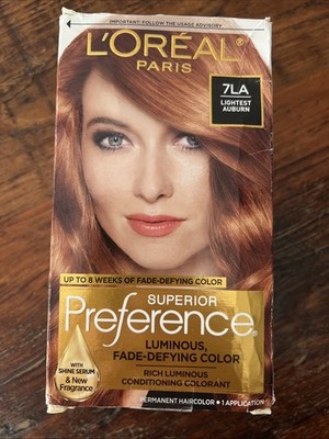L'Oreal Superior Preference 7LA Lightest Auburn. Worn Box Missing ...