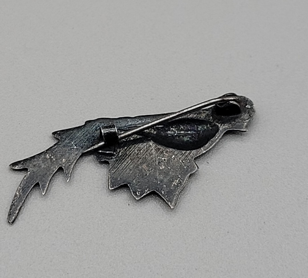 Antique Mexico Sterling Tribal Peacock Brooch 925 Sil… - Gem