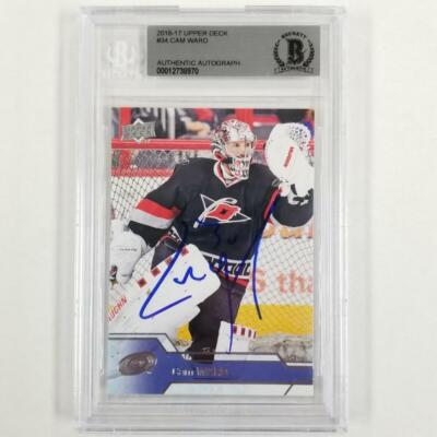 Cam Ward signed 2016-17 Upper Deck #34 Card Hurricanes Autograph ~ BAS ...