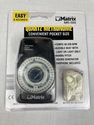MATRIX MR-500 COMPACT QUARTZ METRONOME POCKET SIZE WITH EARPHONE NEW ...