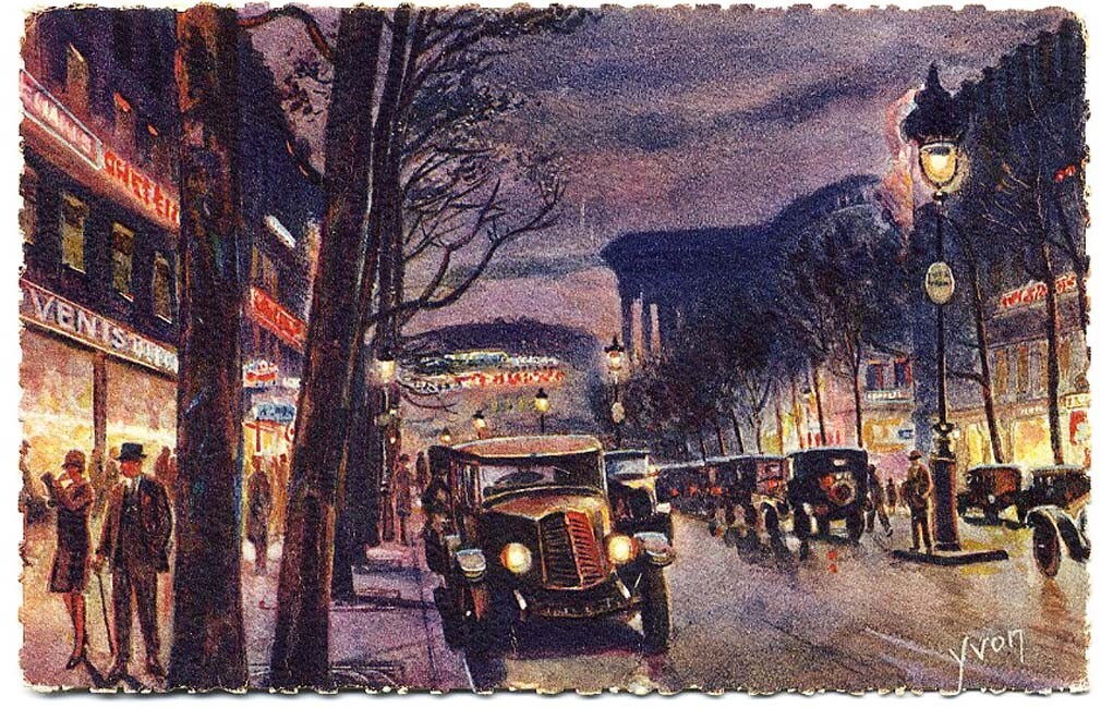 Paris Street Scene At Night