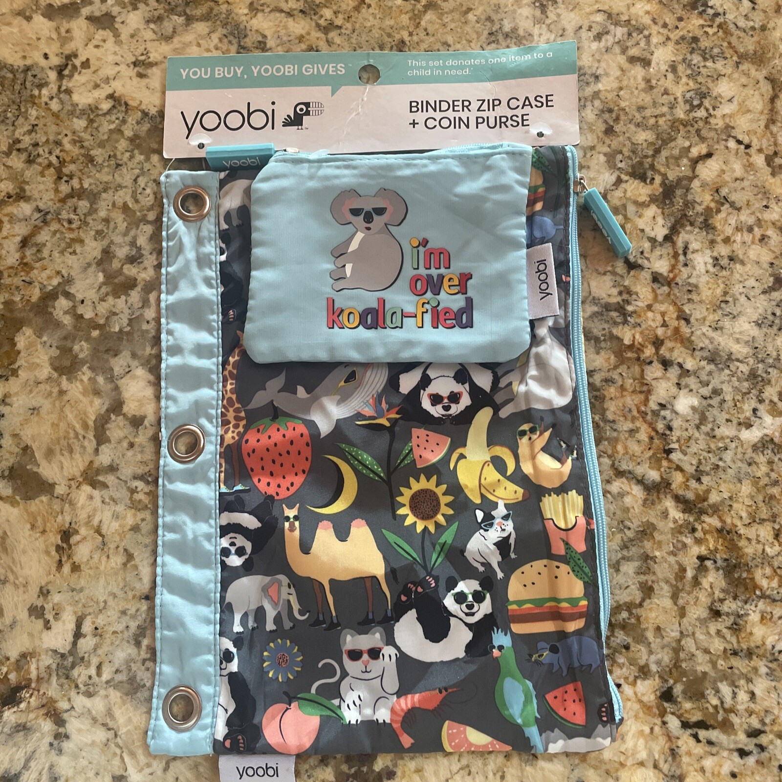 Yoobi+Binder+Zip+Pencil+Case+Coin+Purse+-+Animals+%2F+Food for sale ...