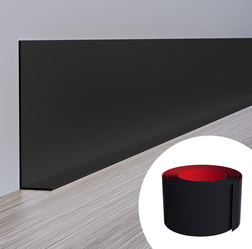 Duzzy Flexible Baseboard Molding Trim, 5 Inch(W) x 20 Feet(L) Peel and ...