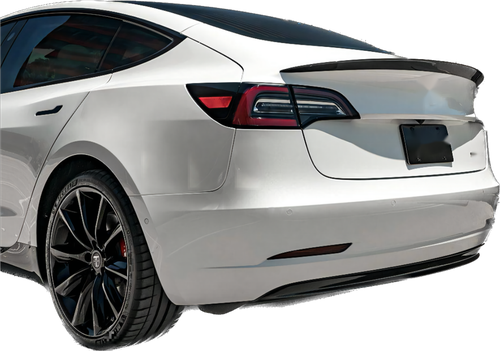 For 2017-2022 Tesla Model 3 Spoiler Wing Glossy Carbon Fiber Look Rear ...