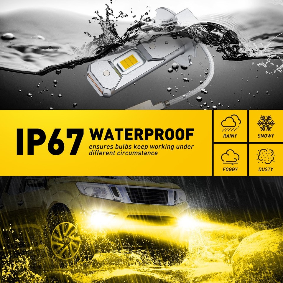 2Set AUXITO H3 Fog Light LED Bulbs Conversion Golden Yellow 3000K Super ...