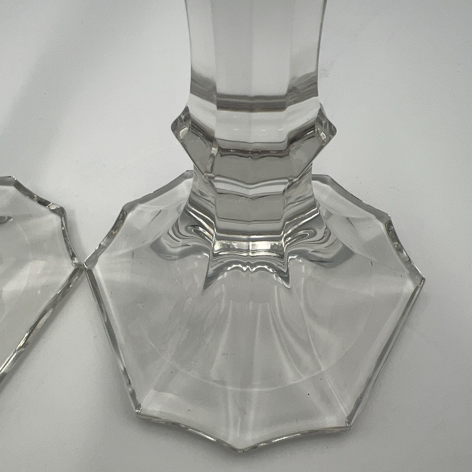 Crystal Chippendale Candlesticks Spiderweb Feet Flat Side Pair | eBay