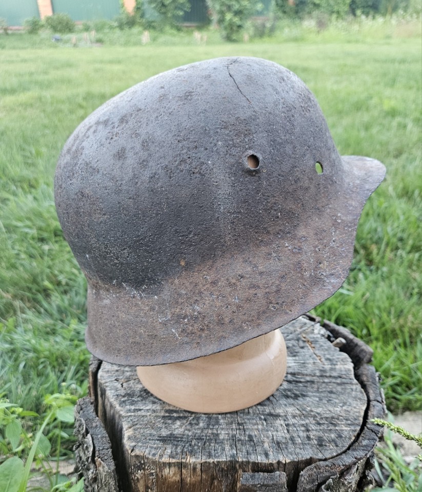 Original German Helmet M42/64 Wehrmacht Relic of Battlefield Burnt WW2 ...