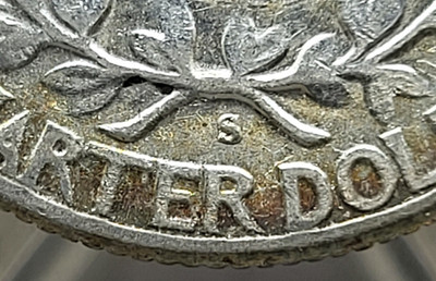 1950 S/D U.S Washington Quarter 25 Cent Coin Error S Over D Mint Mark ...