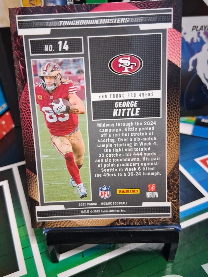 2025 Panini Mosaic - Touchdown Masters George Kittle #14 Red Mosaic ...