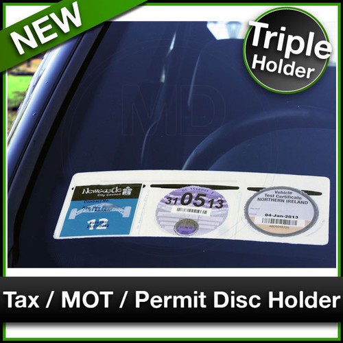 Car Van TAX / MOT / NCT / PARKING PERMIT / INSURANCE DISC HOLDER White ...