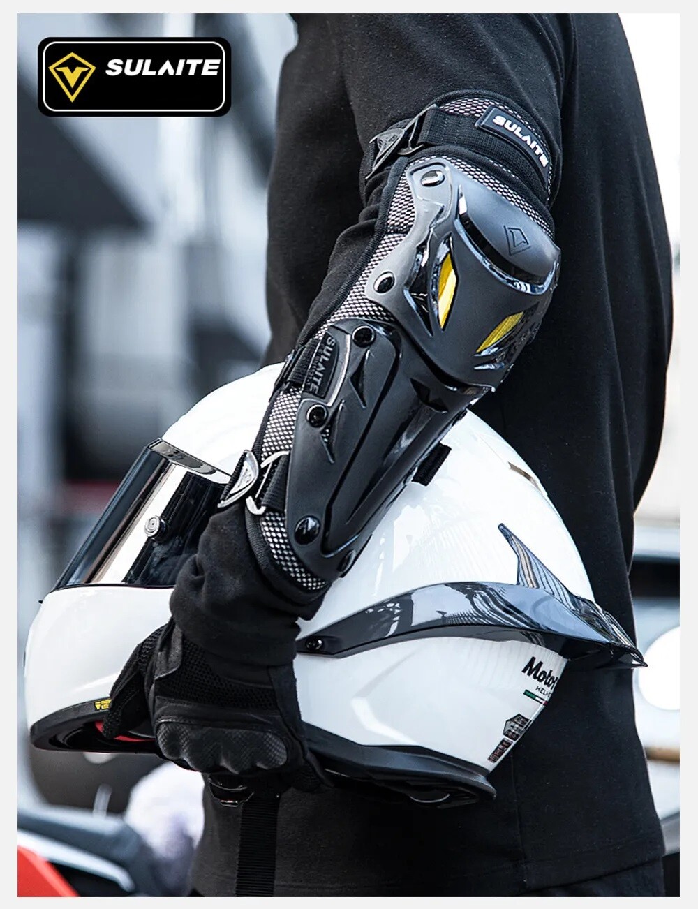 SULAITE Elite Motorcycle / Motorcross / Motorbike Knee & Elbow Pads ...