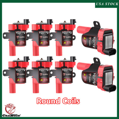 8X ROUND Shape Ignition Coils for Chevy Chevrolet Silverado 1500 4.8L 5 ...