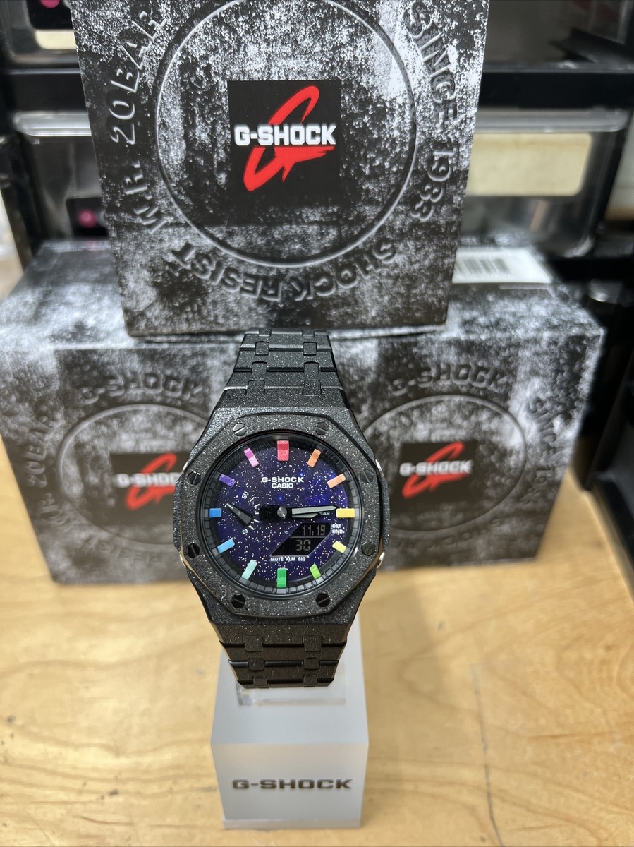 Casio G-Shock GA2100 Black Flakes Metal Rainbow AP Style Casio G-Shock GA2100 Black Flakes Metal Rainbow AP Style