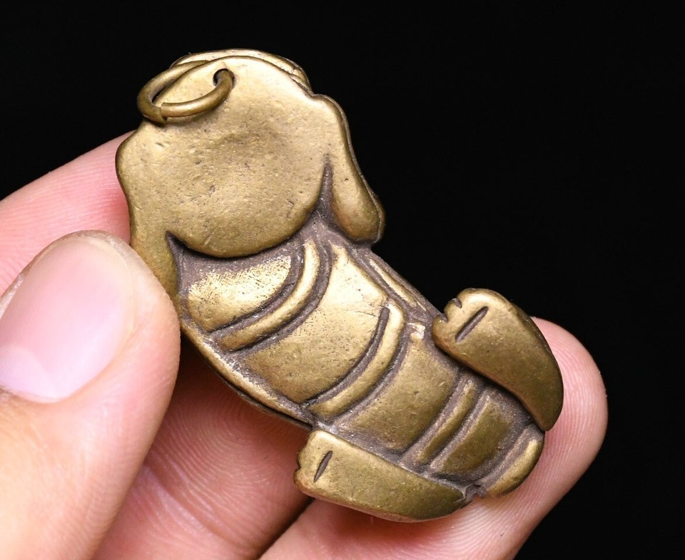 Old Chinese Dynasty Bronze Dragon Loong Pixiu Brave Troops Beast Amulet ...