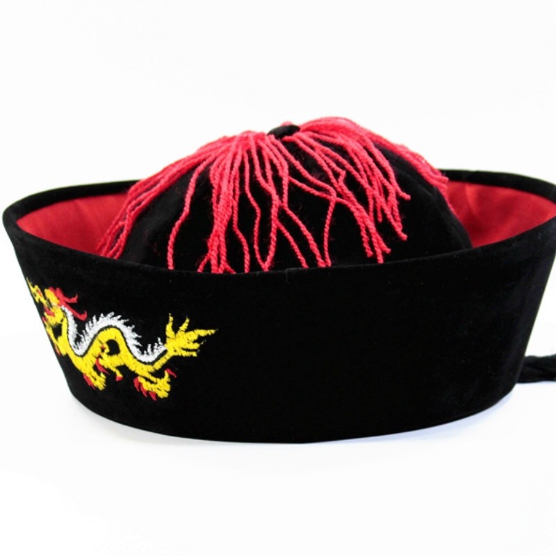 Men Chinaman Hat Dragon Qing Dynasty Emperor Tang Cap China Fancy Dress ...