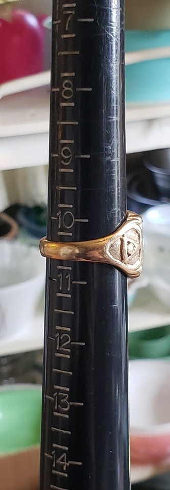 Vintage Estate 14K Yellow Gold and Diamond Masonic Shriner Ring *see ...