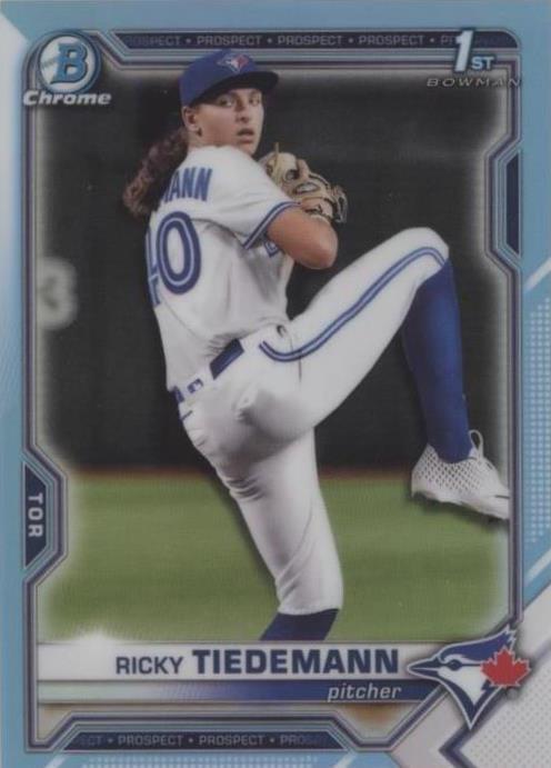 2021 Bowman Draft - Chrome Ricky Tiedemann #BDC-89 Sky Blue Refractor ...
