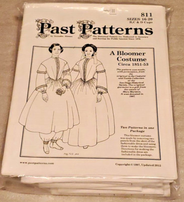Past Patterns 811 sz 16-20, circa 1851-1853 Bloomer Costume B,C,D ...