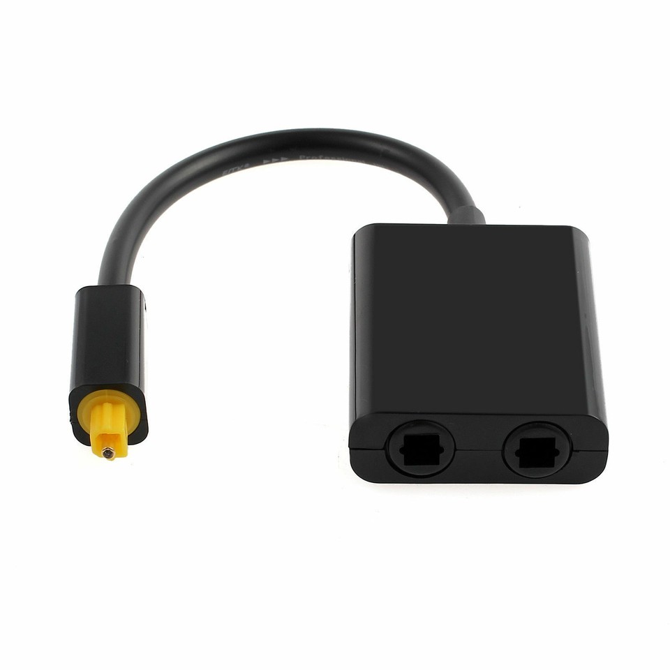 Dual Port Toslink Digital Optical Adapter Splitter Fiber Audio Cable 1 ...