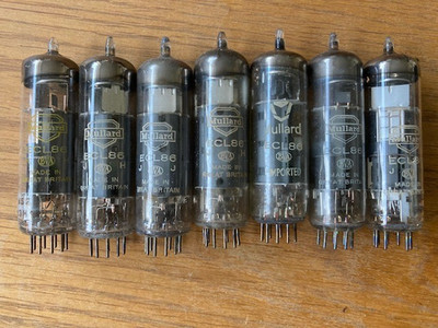 7 SEVEN used MULLARD ECL86 valves tubes pentode + triode guitar hi-fi ...