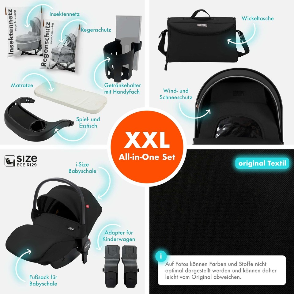 Daliya® FLEXI-PRO M 3in1 Kinderwagen & Buggy mit i-Size Babyschale ...