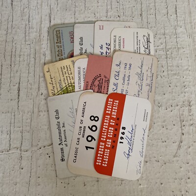 Vintage Car Club Membership Card Classic Car, Southern Cali Steam Auto ...