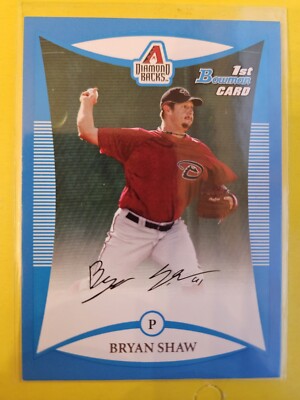 2008 Bowman Draft Prospects Blue #BDPP44 Bryan Shaw 159/399 Arizona ...