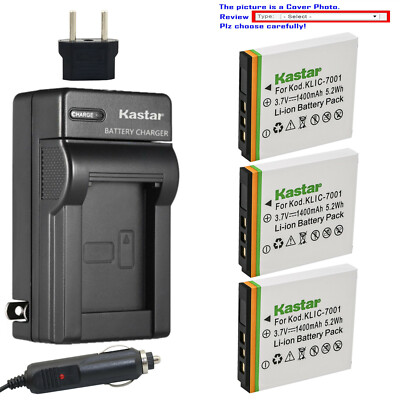 Kastar Battery AC Charger for Kodak KLIC-7001 & Kodak EasyShare MD41 ...