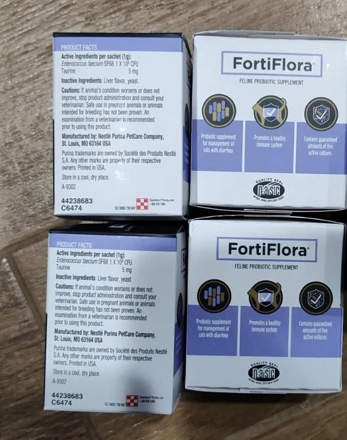 4-box Lot Purina FortiFlora Pro Plan Supplement-30 Sachets for Feline ...