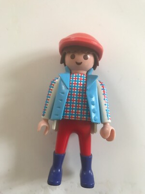 PLAYMOBIL 3074 vintage- maraicher Gilet Bleu Casquette Rouge ferme ...
