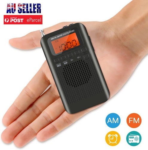 Mini Portable Pocket Digital LCD AM FM Radio Battery Powered Receiver ...