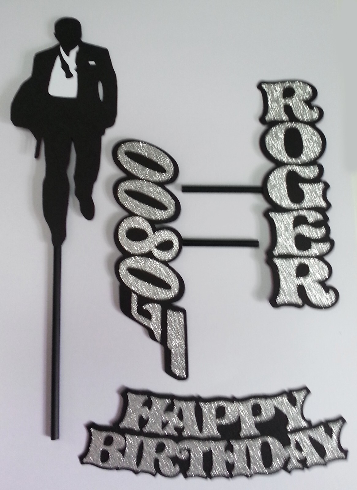 Personalised Bond 007 Birthday Celebration Cake Topper any name any age ...