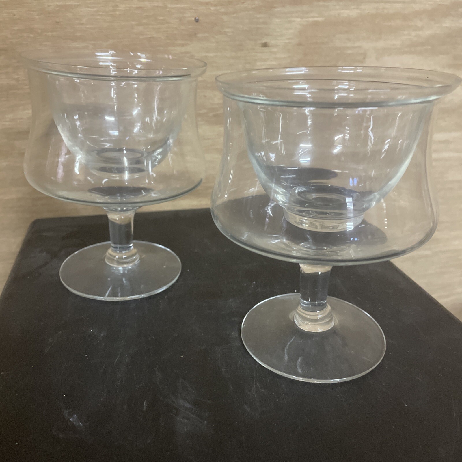 Eight Clear Glass Shrimp Cocktail/Caviar Glasses with glass inserts | eBay