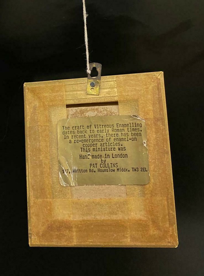 Craft Vitreous Enamel Cappor Articles Old Picture Rare Hand Painted ...