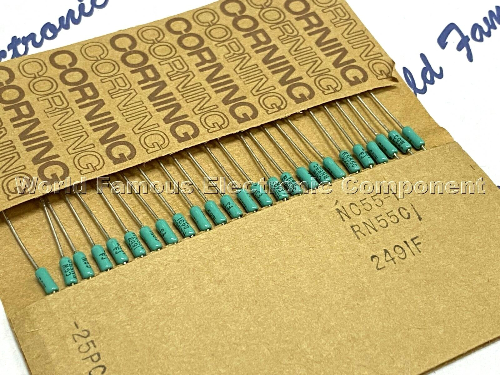 10pcs - CORNING CGW RN55C 2.49K (2K49 2491F) 1% Resistor - NOS | eBay