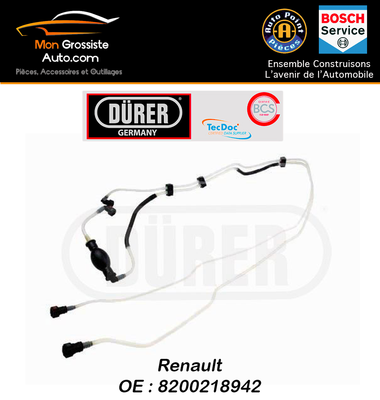Poire d'amorçage avec tuyau de carburant Durer 1.5 DCI : RENAULT ...