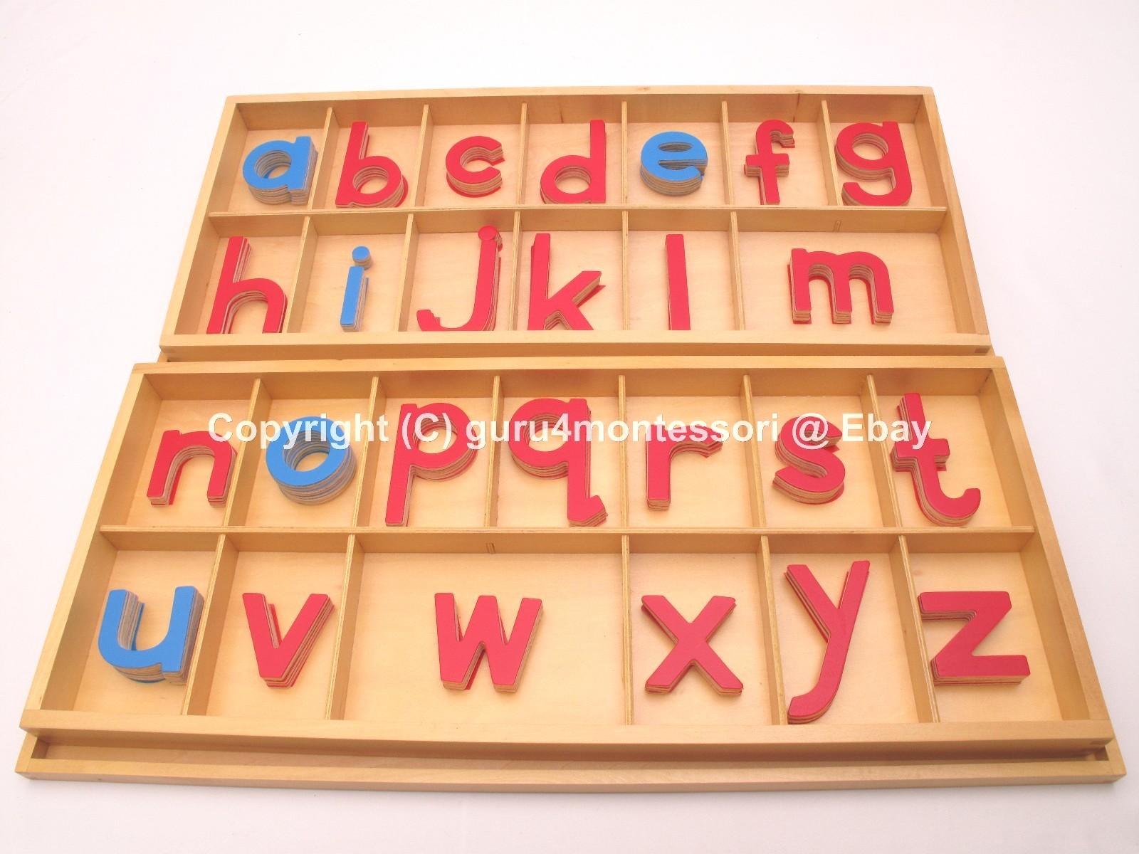 Montessori Language Material - Large Movable Alphabet with Boxes | eBay