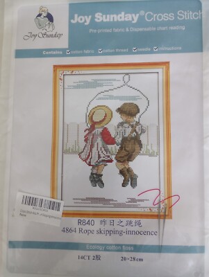 New Joy Sunday Cross Stitch Kit, Rope-Skipping Innocence 20x28cm, Free ...