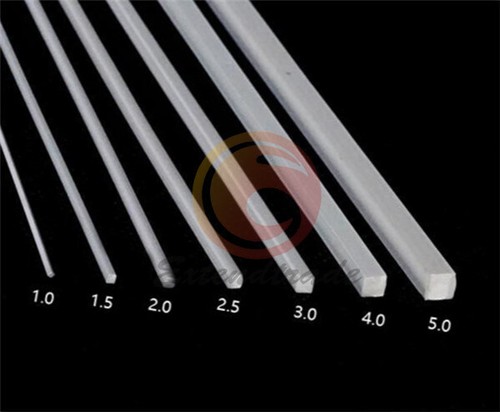 NEW 2 pcs ABS Styrene Plastic Square Bar Rods Width 0.5 to 5mm *250mm ...