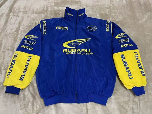 Unisex Adults Subaru F1 Team Racing Embroidery Cotton Padded Zip Jacket ...