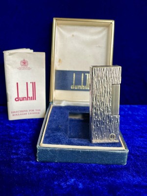 Dunhill Lighter Rollagas Vintage Silver Mint Condition Works 1 Year ...