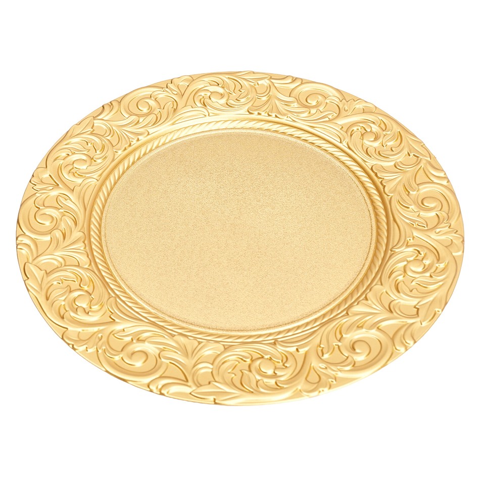100* Charger Plates Gold Round Western Dim Sum Plate Party Dinner ...