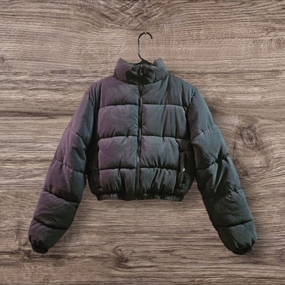 PrettyLittleThing Black Cropped Bubble Puffer Jacket | eBay