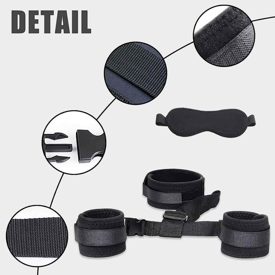 BDSM Neck to Wrist Restraints Bondage Set - Behind Back Handcuffs ...