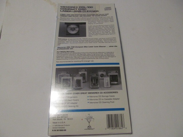 Memorex CDL-100 Compact Disc Laser Lens Cleaner NEW SEALED RARE seal | eBay