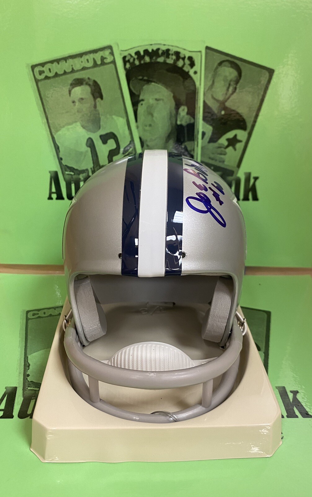 Joe Bob Isbell Autographed Dallas Cowboy 2 Bar Throwback Mini Helmet ...