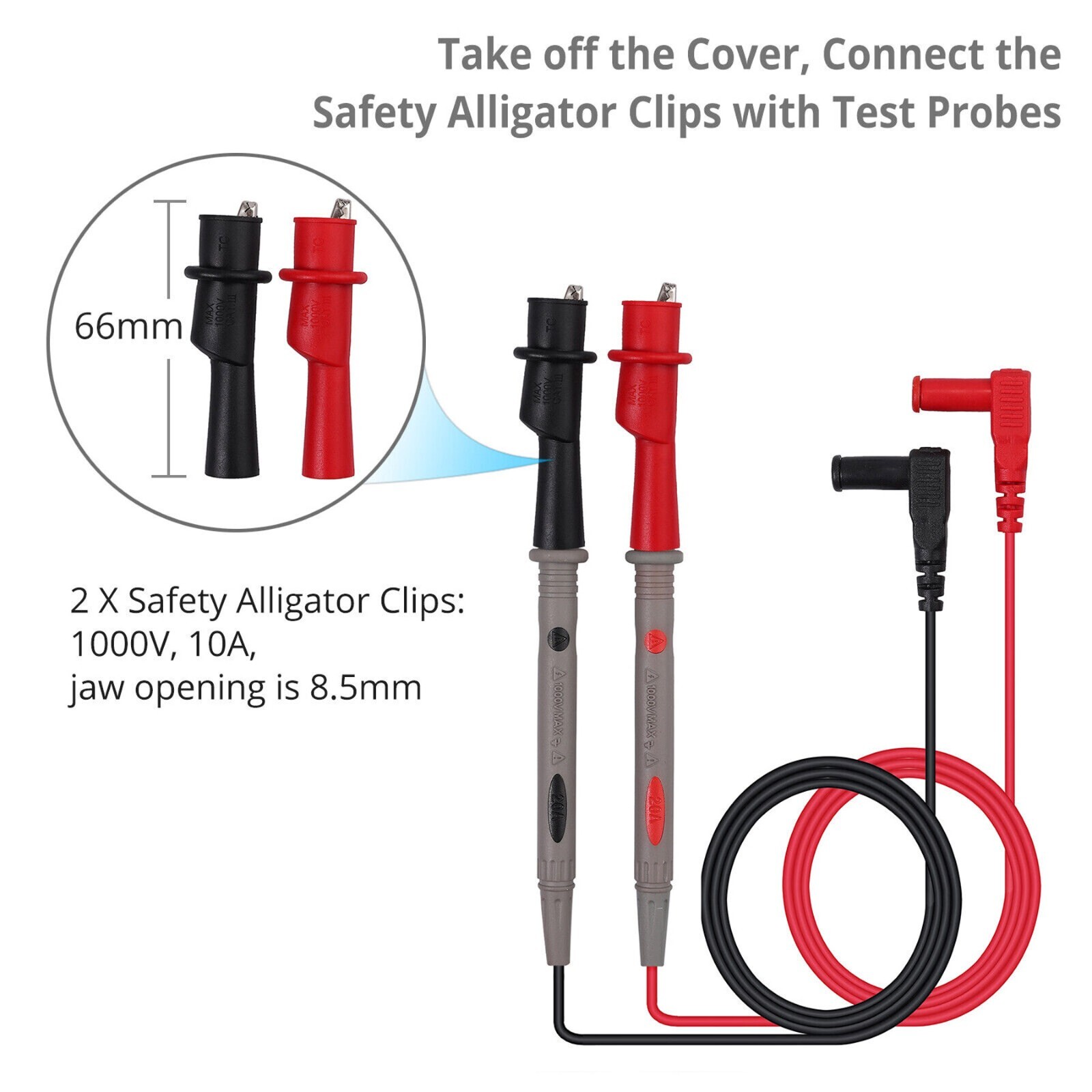 For Fluke Multimeter Test Lead Kit 4mm Banana Plug Probe Tip Alligator ...