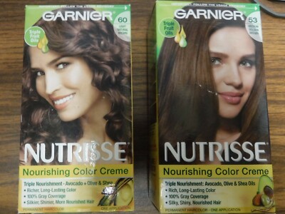 Garnier Nutrisse 53 Chestnut Medium Brown & 60 Light Natural Brown | eBay