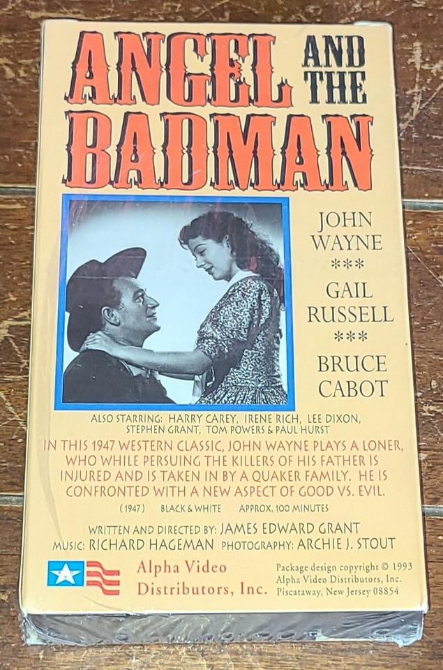 Angel and the Badman (VHS, 1993, Alpha Video) John Wayne/Gail Russell ...